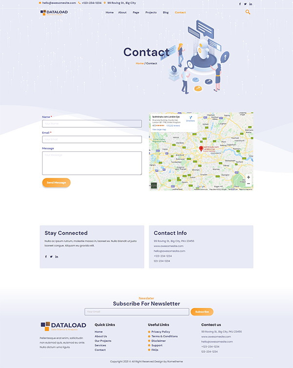 Dataload - Data Science & Analytics Elementor Template Kit by Rometheme